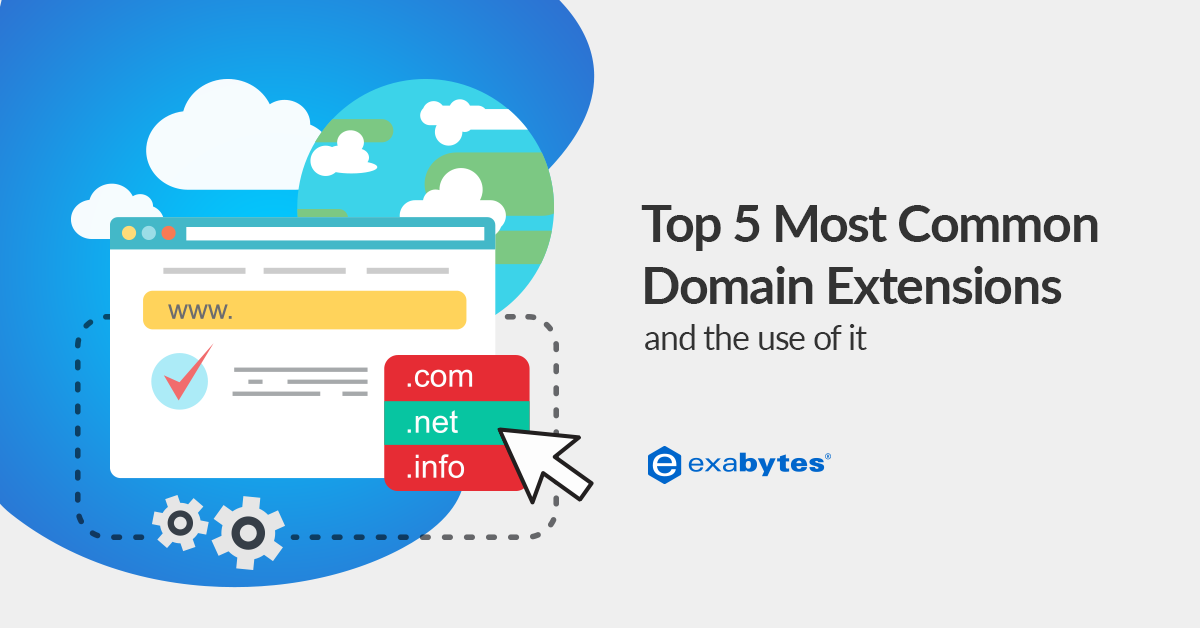 Top 5 most common domain extensions - Exabytes.com Top 5 most common domain extensions - Exabytes.com
